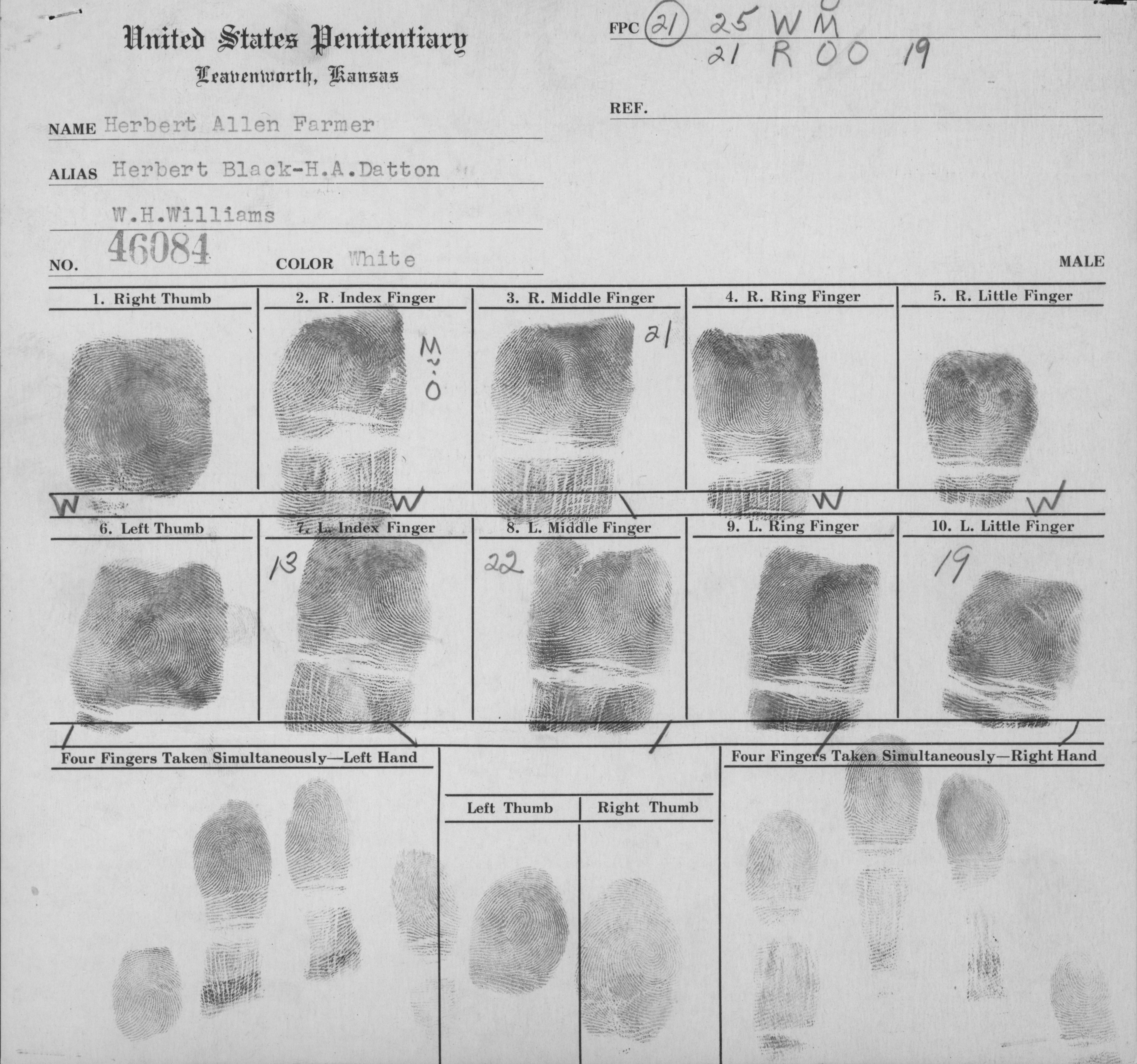 Herbert Allen Farmer Inmate File: Mugshot and Fingerprints | The ...