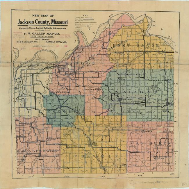 1920 Map of Townships of Jackson County, Missouri | The Pendergast Years