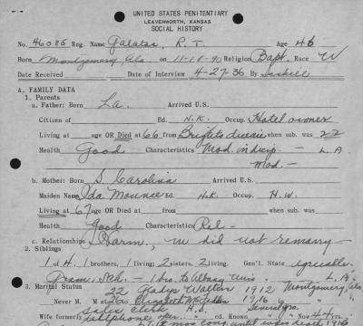 Richard Galatas Inmate File | The Pendergast Years