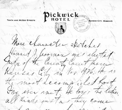 Harry S. Truman Longhand Notes | The Pendergast Years