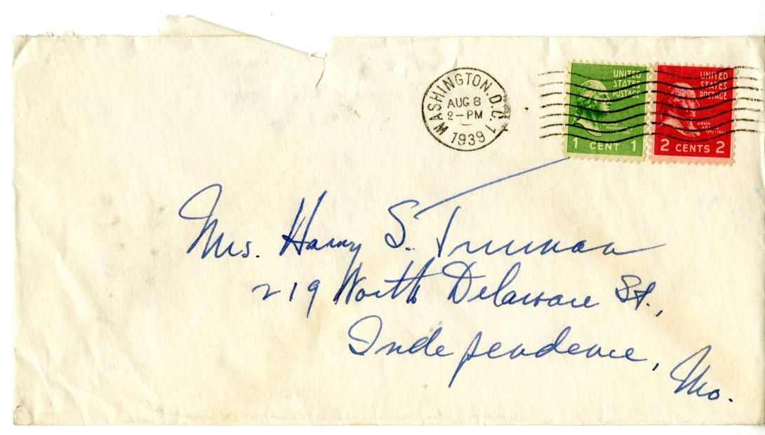From Harry S. Truman to Bess W. Truman, August 8, 1939 | The Pendergast ...